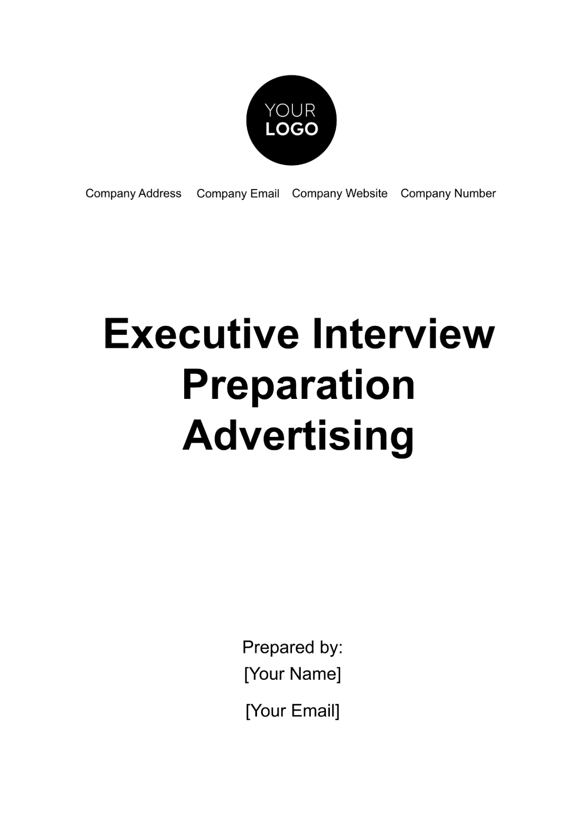 Executive Interview Preparation Advertising Document Template - Edit ...
