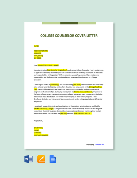 Cover Letter For Guidance Counselor