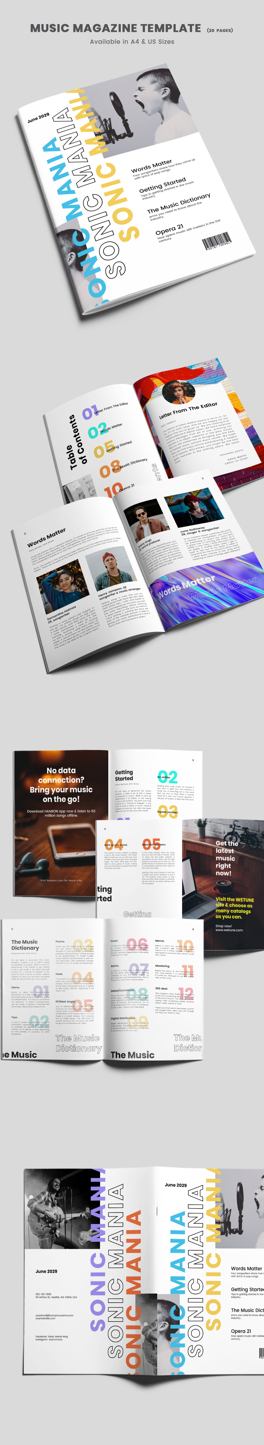 Music Magazine Template - InDesign, Word, Apple Pages, Publisher ...