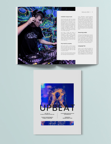 Simple Music Magazine Template - InDesign, Word, Apple Pages, Publisher ...