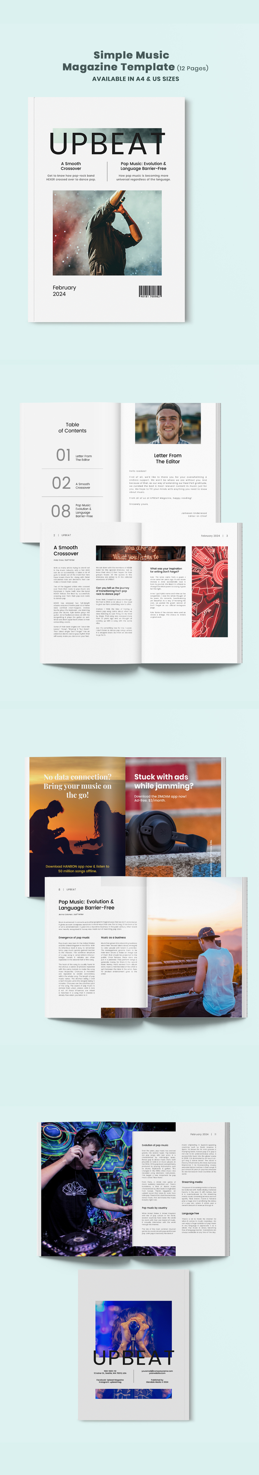 Simple Church Magazine Template - InDesign, Word, Apple Pages ...