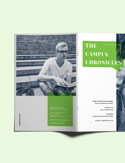 Simple School Magazine Template - InDesign, Word, Apple Pages ...