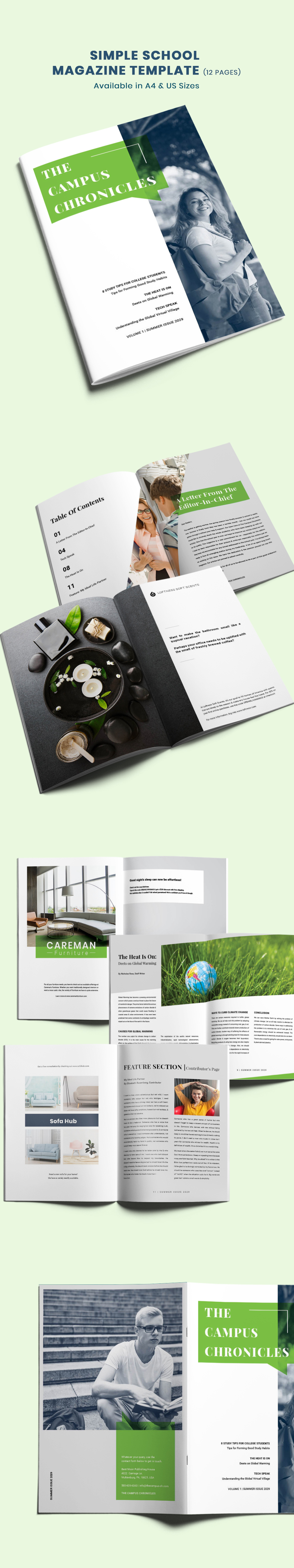 Simple Church Magazine Template - InDesign, Word, Apple Pages ...