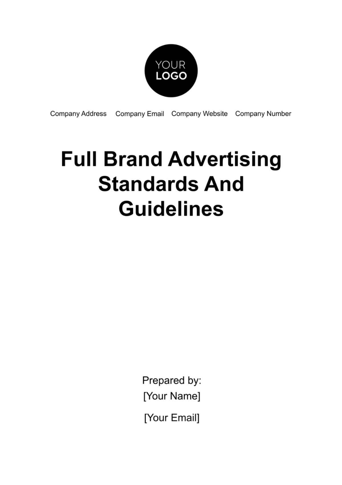 Full Brand Advertising Standards & Guidelines Template - Edit Online ...