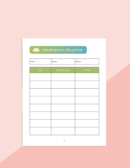 Printable Yoga/Meditation Planner Template - Word, Apple Pages ...
