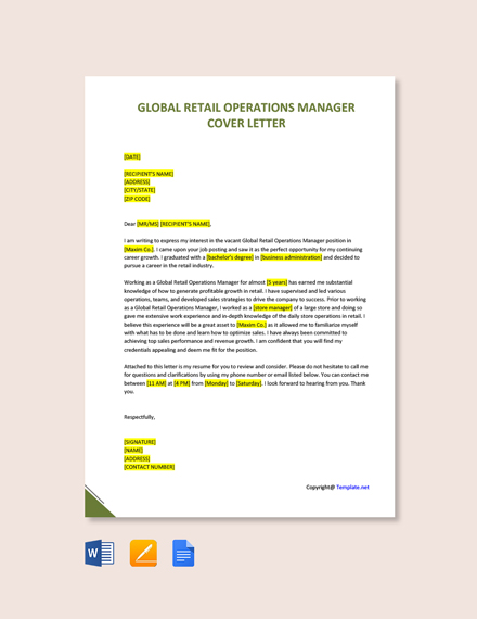 Free -Field Operations Manager Cover Letter Template - Google Docs ...