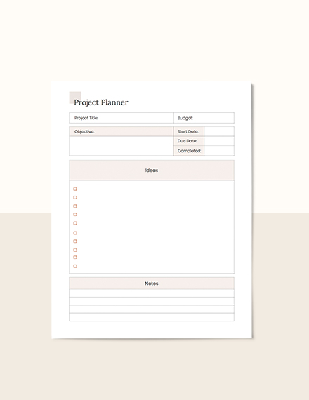 Simple Project Planner Template - Word, Apple Pages | Template.net