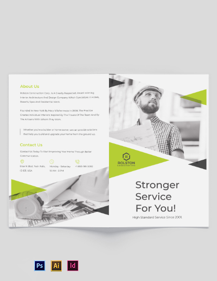 27+ FREE Construction Brochure Templates - PSD, PDF, AI, InDesign ...