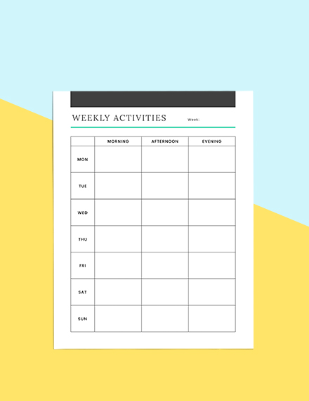 Simple Schedule Planner Template - Word, Apple Pages | Template.net