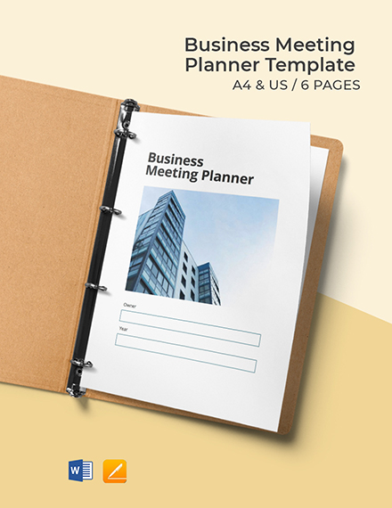 Company Meeting Planner Template - PSD | Illustrator