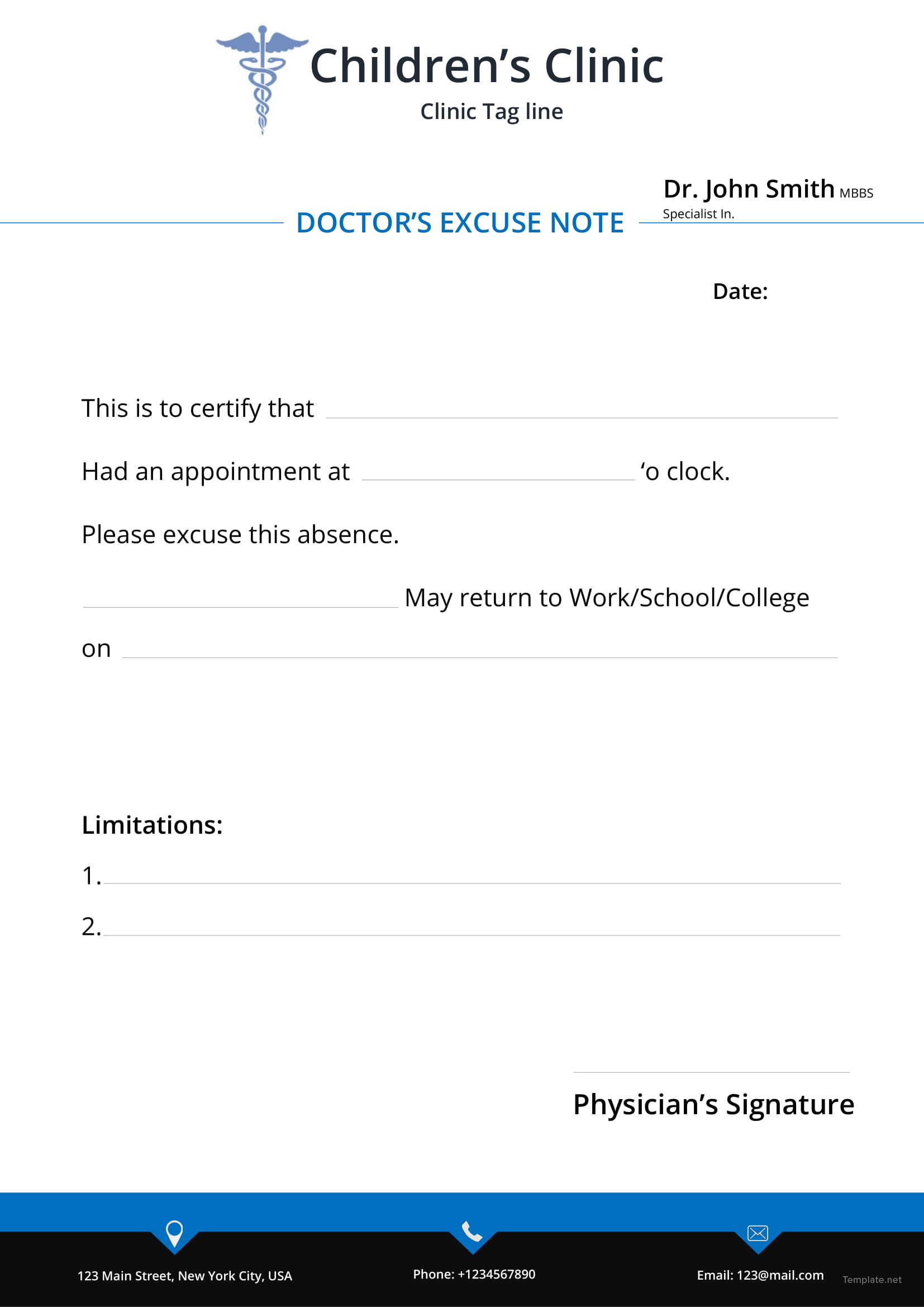 Doctor s Excuse Note Template In Microsoft Word Template