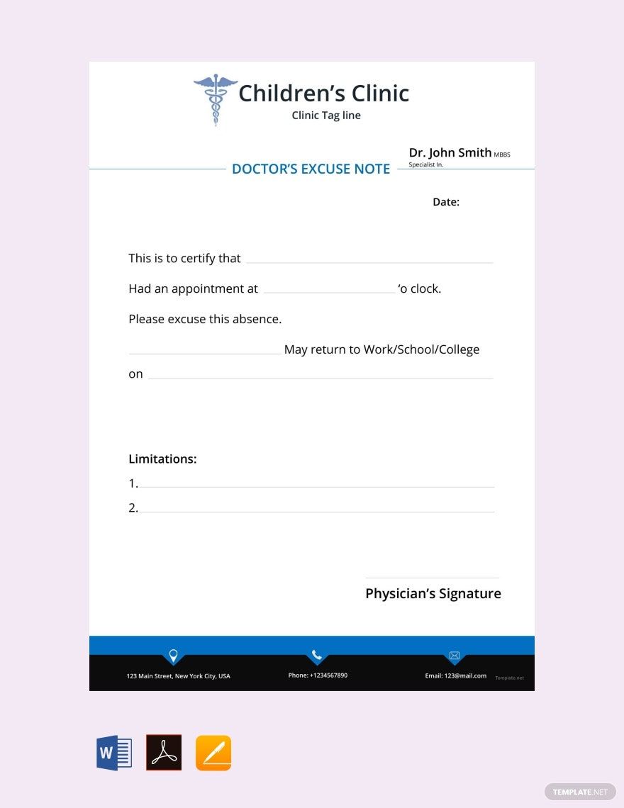 Doctor Excuse Note Download In Word Google Docs PDF Apple Pages