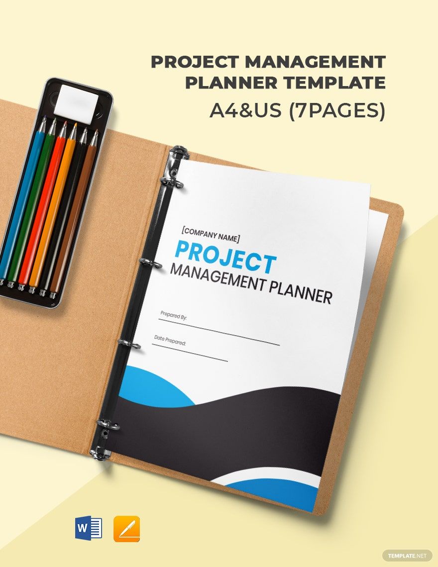 Project Management Planner Template Google Docs Word Apple Pages 