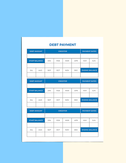 Printable Debt Planner Template - Word, Apple Pages | Template.net