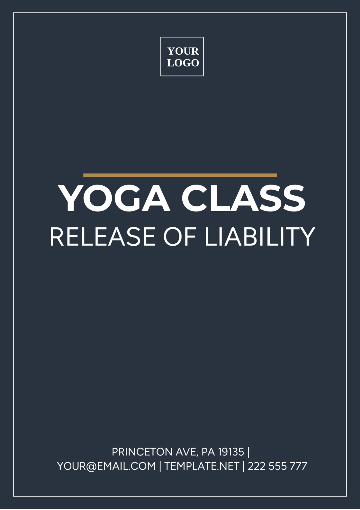 Yoga Class Release Of Liability Template | Template.net