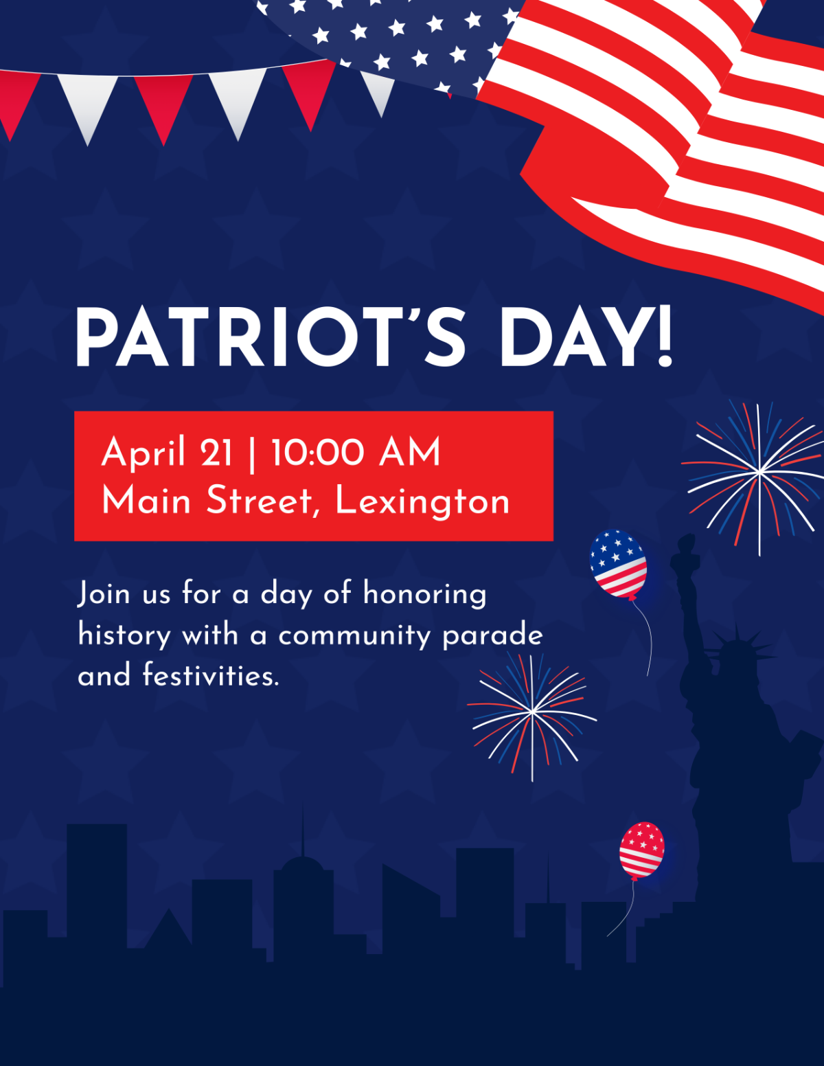 Free Patriot s Day Flyer Template To Edit Online Free Patriot s Day Flyer Template To Edit Online