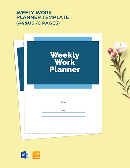 Free Simple Work Planner Template - Word, Apple Pages | Template.net