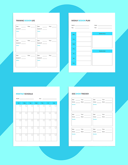 Sample Dog Training Planner Template Word Apple Pages Template