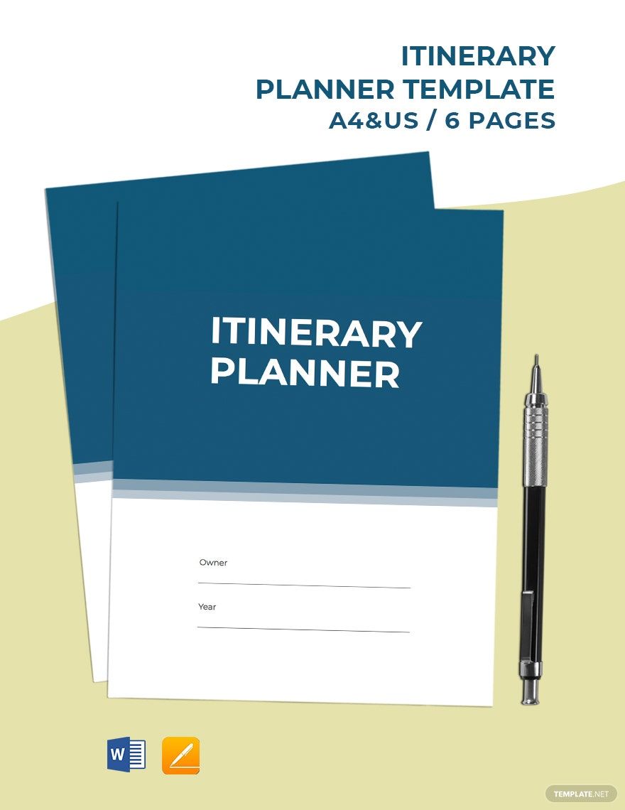 Daily Itinerary Planner Template Google Docs Word PDF Template
