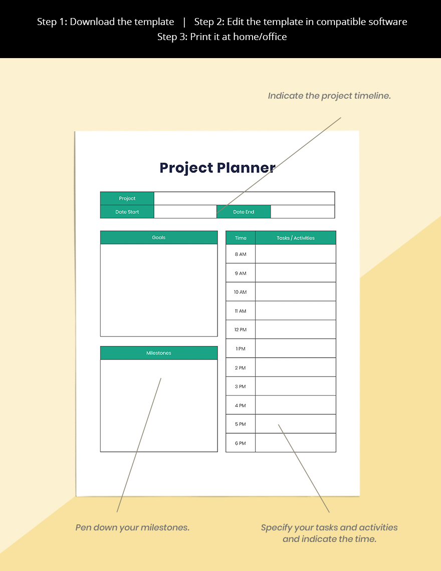 Project Timeline Planner Template - Download in Word, PDF, Apple Pages ...