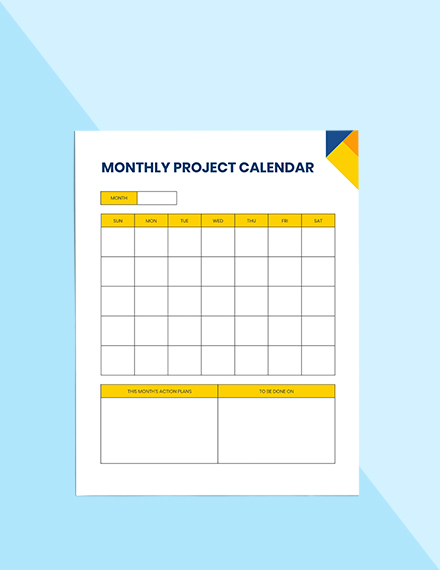 Sample Monthly Project Planner Template - Word, Apple Pages | Template.net