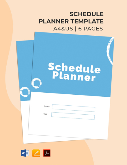 Schedule Planner Template - PSD | Illustrator