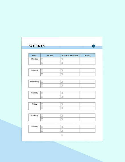 Free Simple Work Planner Template - Word, Apple Pages | Template.net