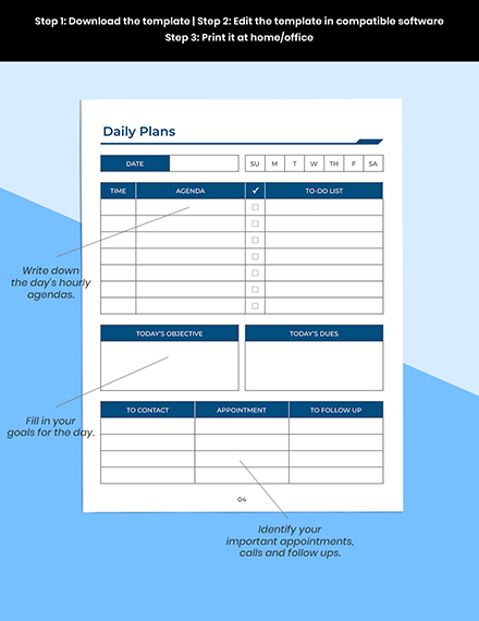 Printable Work Planner Template - Word, Apple Pages | Template.net