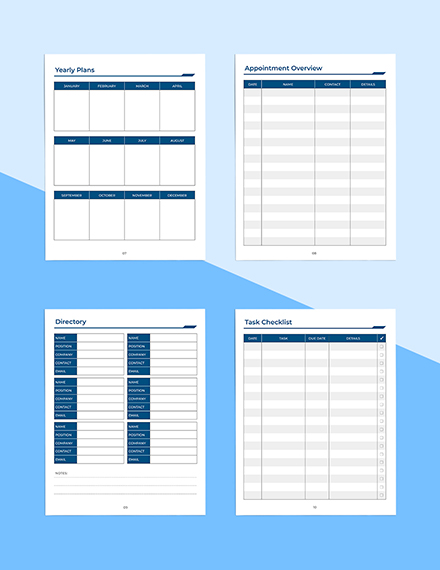 Printable Work Planner Template - Word, Apple Pages | Template.net