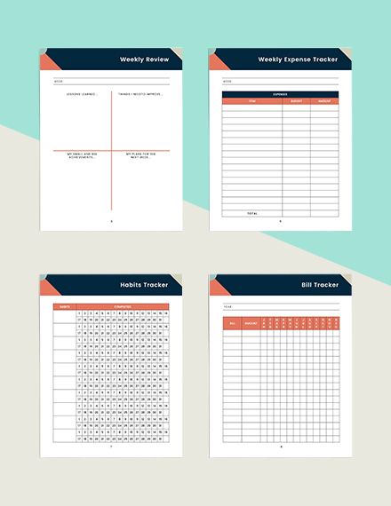 Printable Personal Planner Template - Word, Apple Pages | Template.net