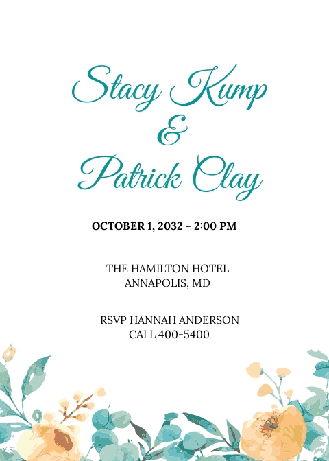 Wedding Ceremony Invitation Card Template Free PDF Word DOC PSD 