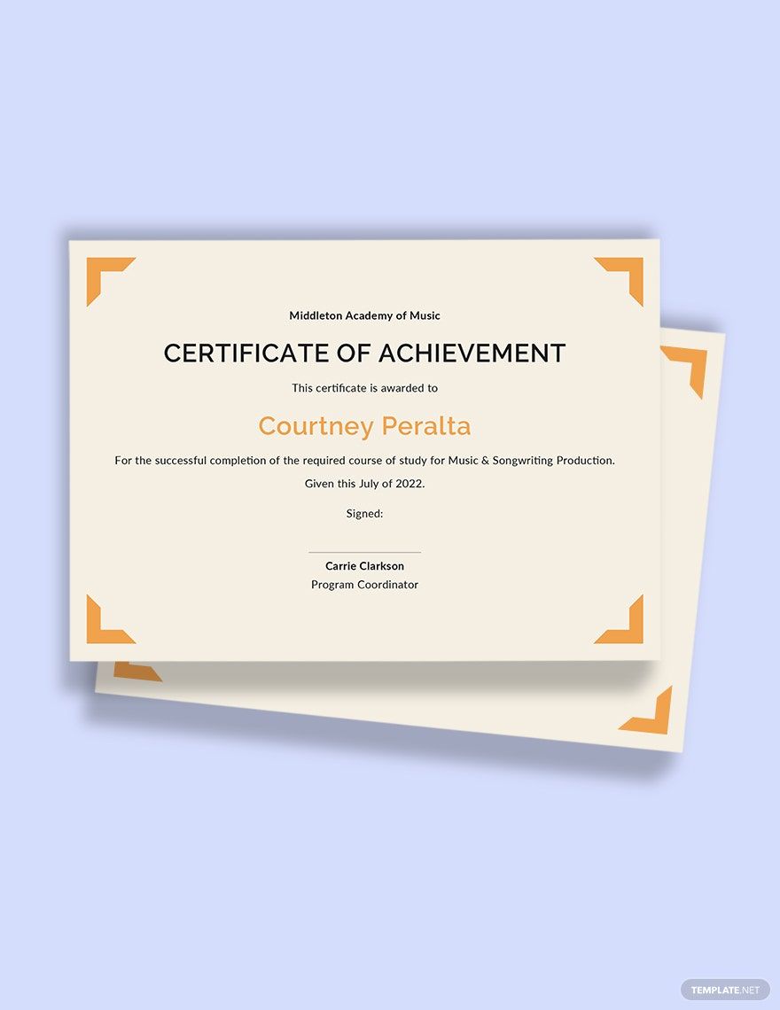 Editable Music Certificate Templates In Word To Download
