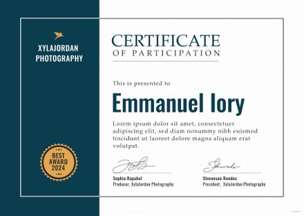 Talent Show Participation Certificate Template | Free Templates