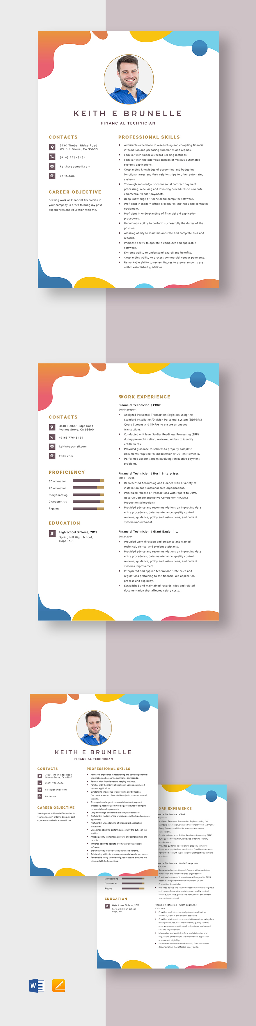 Free Financial Aid Assistant Resume Template - Word, Apple Pages ...