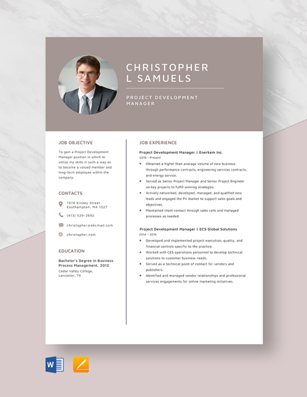 Free Land Development Manager Resume - Download in Word, Apple Pages ...