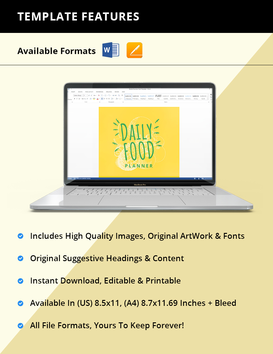 Daily Food Planner Template Download In Word Google Docs PDF Apple 