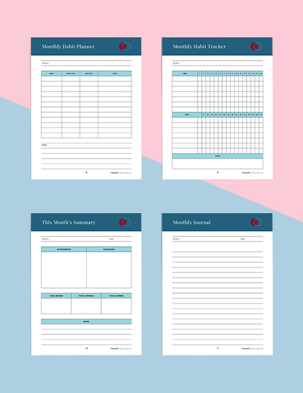 Printable Journal Planner Template - Word, Apple Pages | Template.net