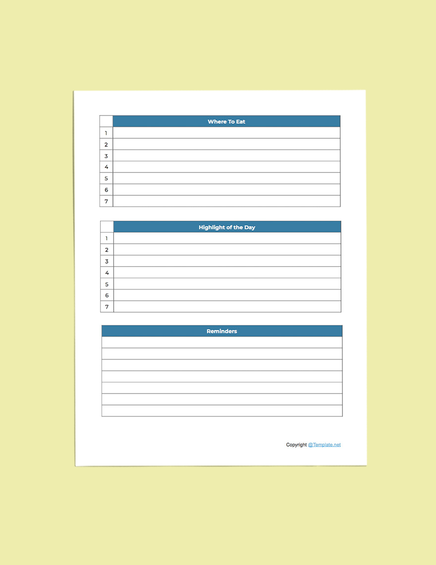Free Editable Itinerary Planner Template - Download in Word, Google ...
