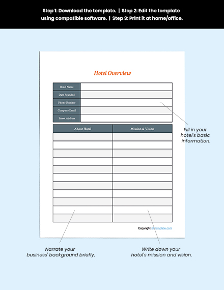 Free Printable Hotel Planner Template - Word, Apple Pages | Template.net