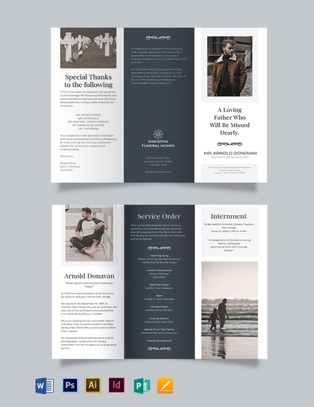 Editable Funeral Service Tri-Fold Brochure Template - Google Docs ...