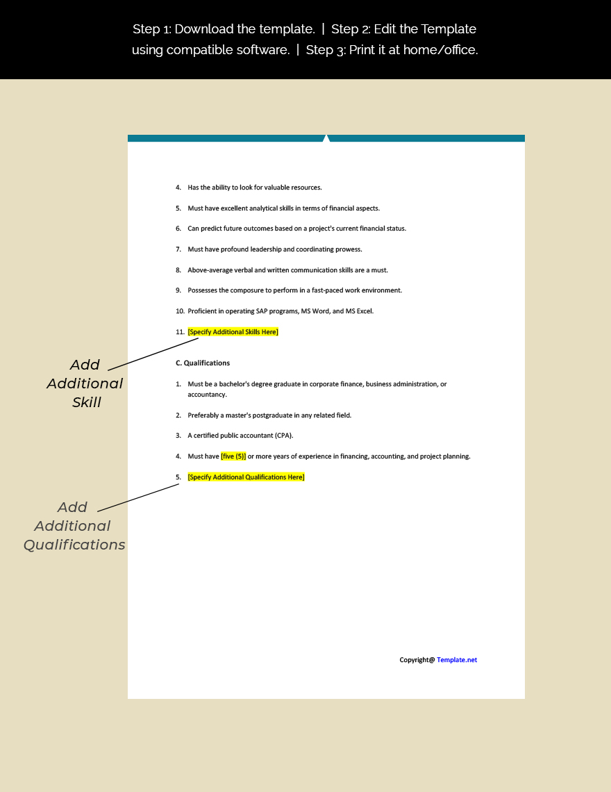 Project Finance Manager Job Description Template Download In Word Project Finance Manager Job Description Template Download In Word