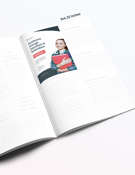College Magazine Ads Template - InDesign, PSD | Template.net