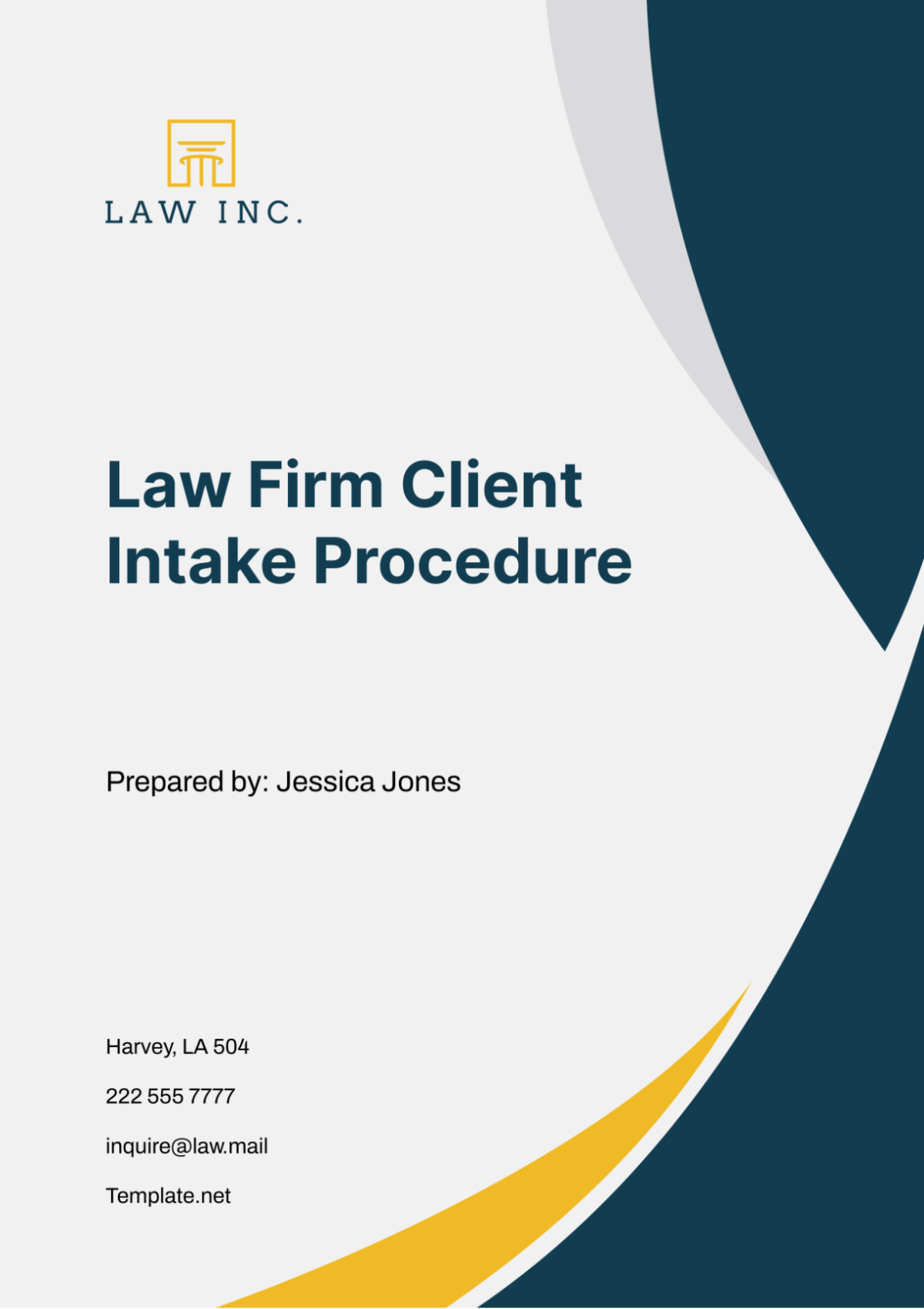 Law Firm Client Intake Procedure Template - Edit Online & Download ...