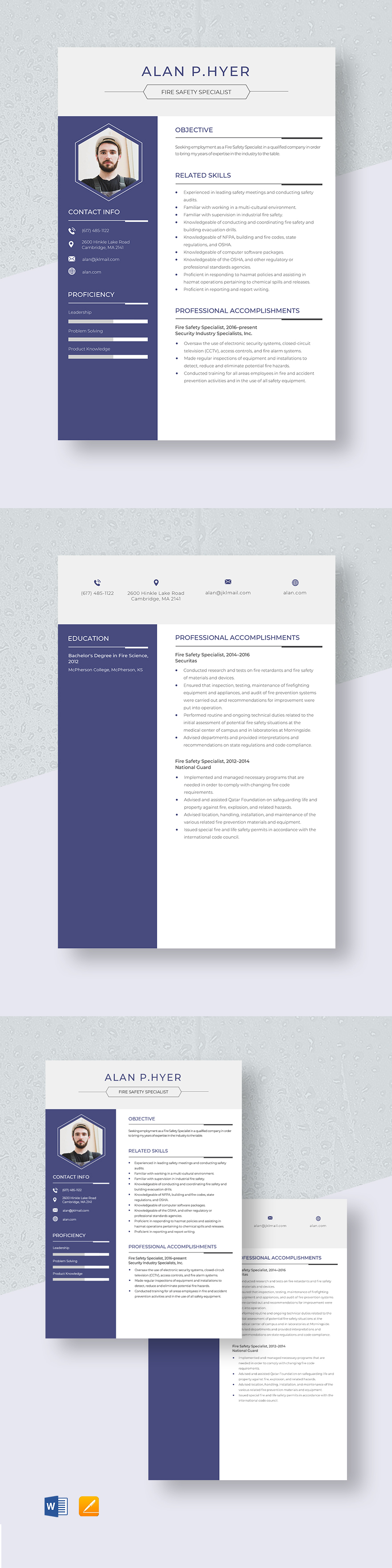 Fire Prevention Specialist Resume Template - Word, Apple Pages ...