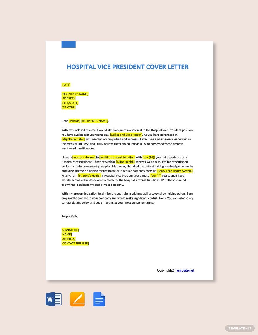Free Hospital Unit Secretary Cover Letter Template - Google Docs, Word ...