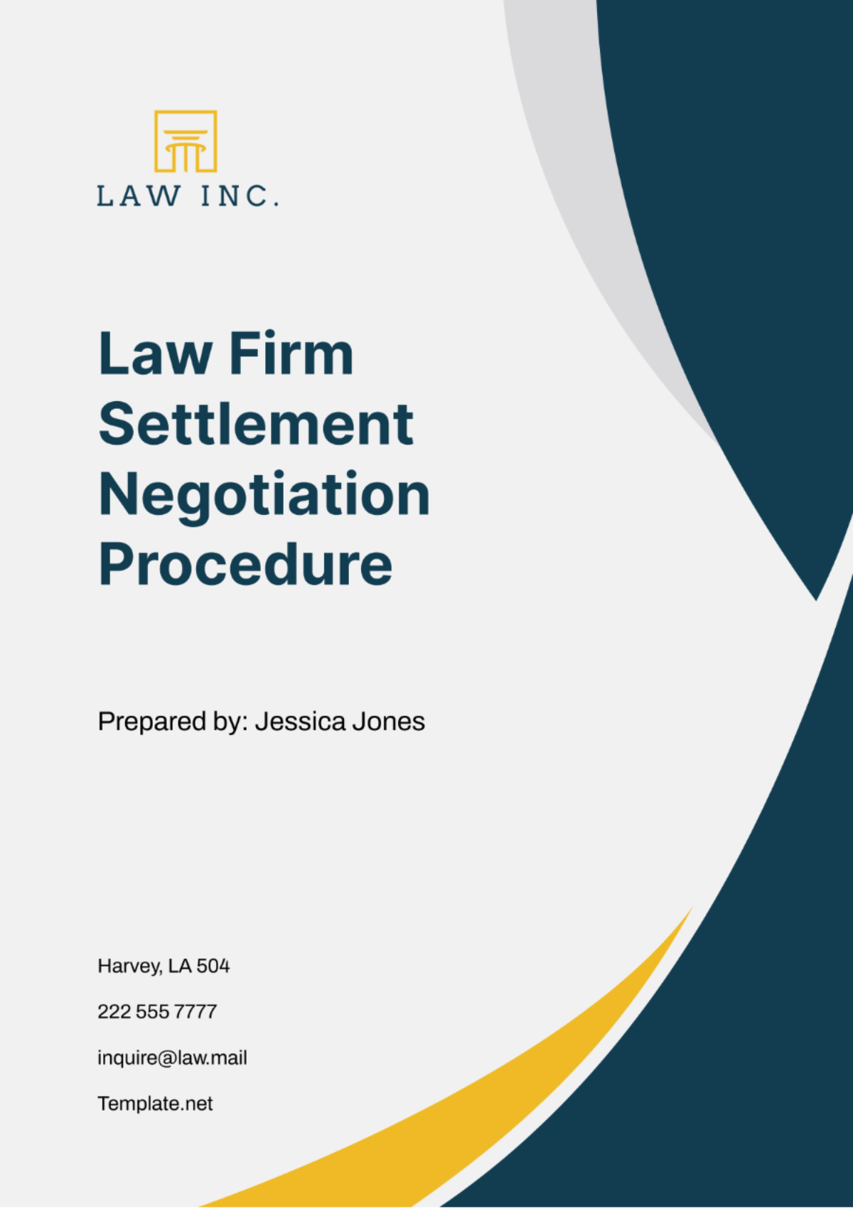 Law Firm Settlement Negotiation Procedure Template - Edit Online ...