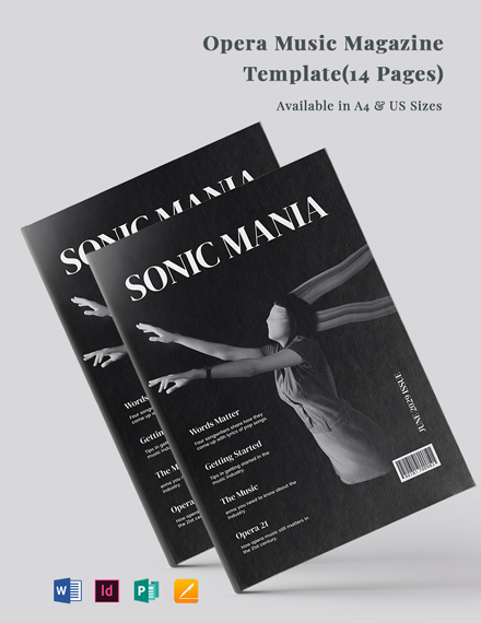 Simple Music Magazine Template - InDesign, Word, Apple Pages, Publisher ...