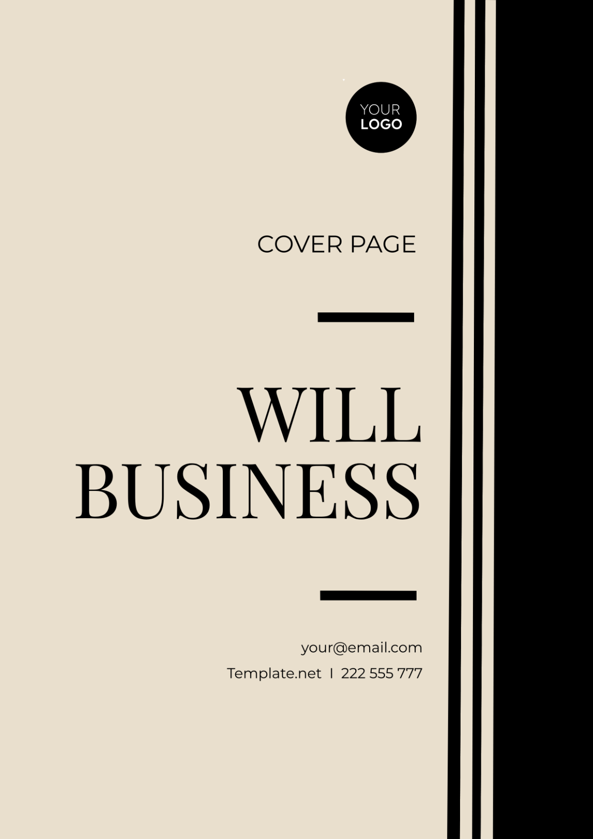 Will Business Cover Page Template - Edit Online & Download Example ...