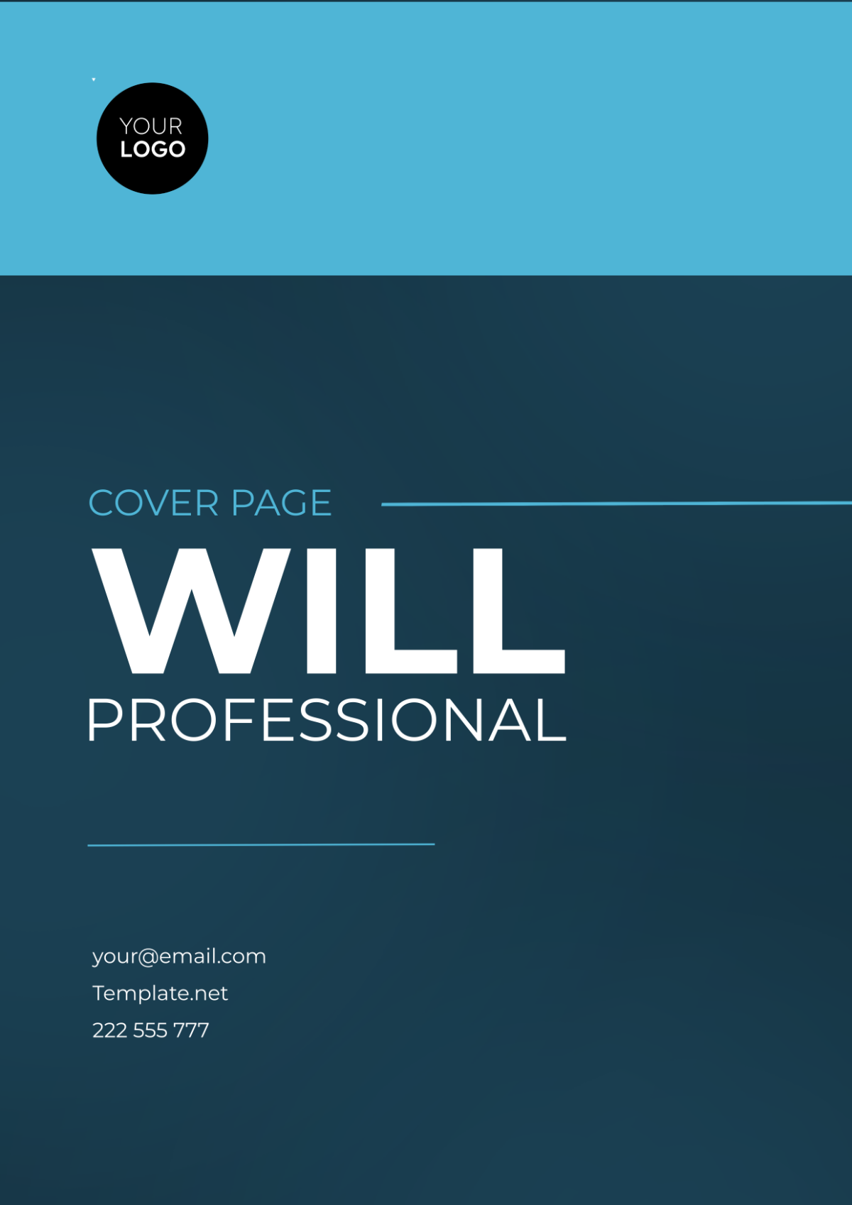 Will Professional Cover Page Template - Edit Online & Download Example ...
