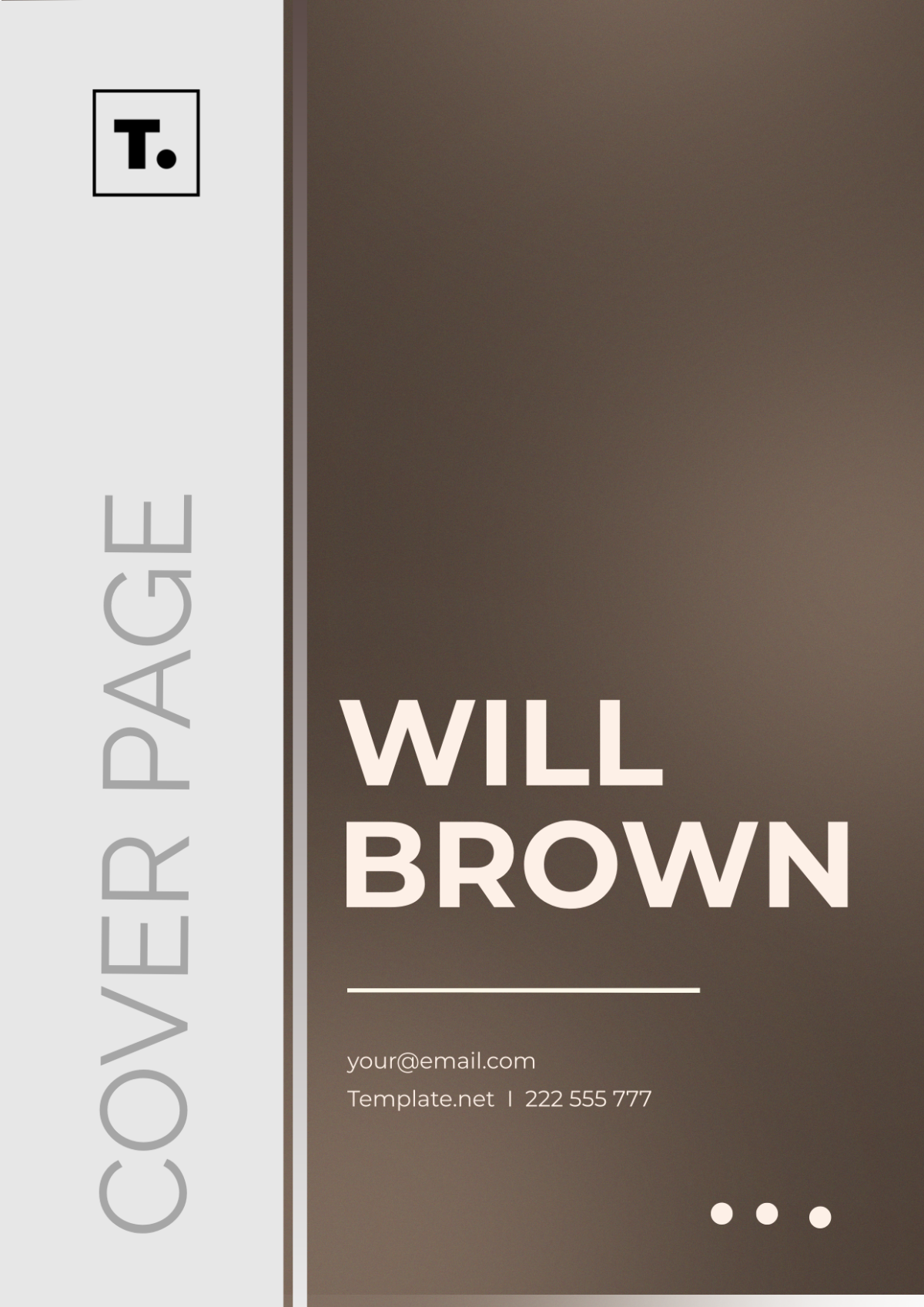 Will Brown Cover Page Template - Edit Online & Download Example ...